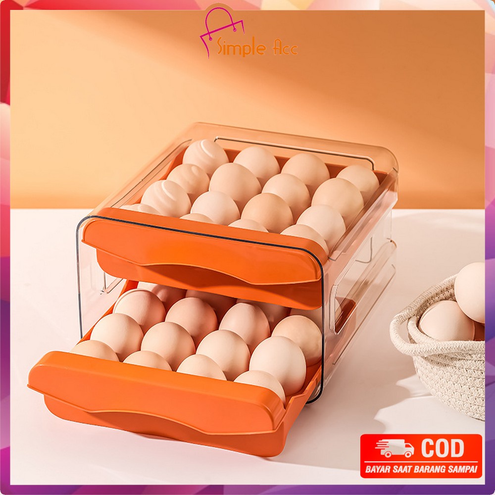 Jual DO-C410 Tempat Telur 2 Tingkat Egg Storage Box Organizer / Rak ...