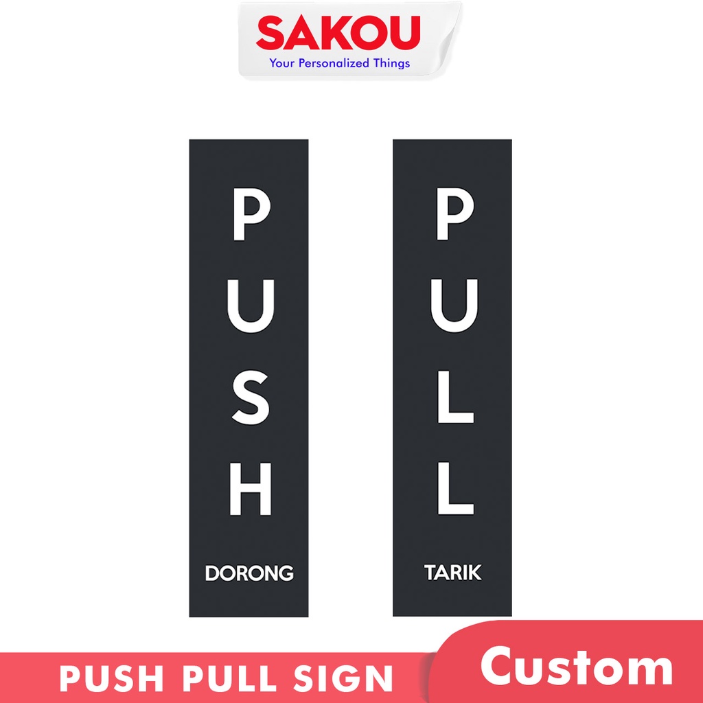 Jual PUSH PULL Dorong Tarik Papan Tanda Akrilik Sign Label Board Pintu ...