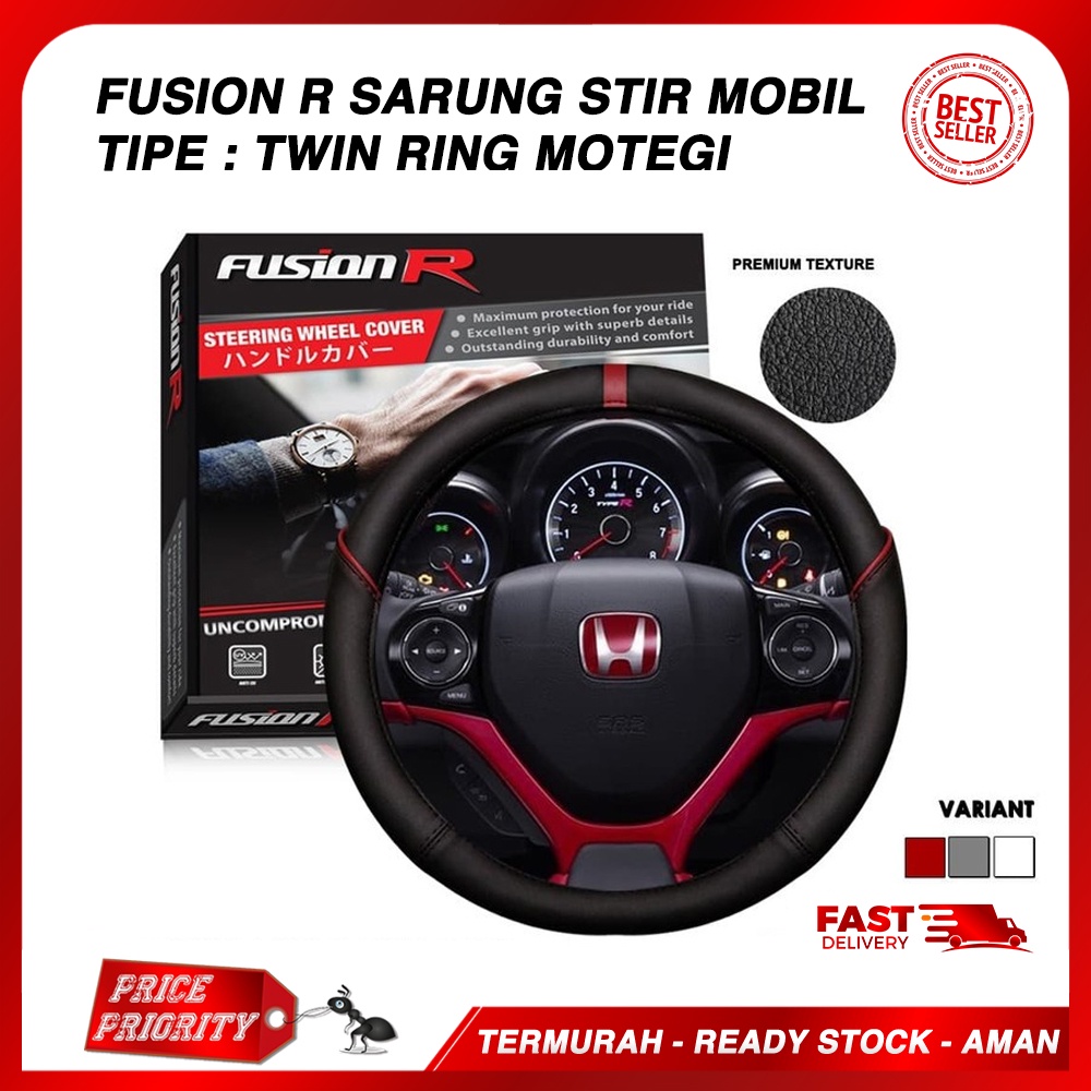 Jual FUSION R Cover Stir Sarung Setir Mobil Kulit TWIN RING MOTEGI ...