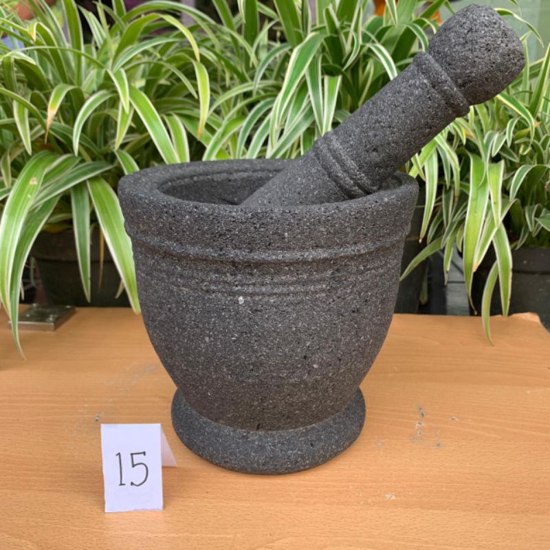 Jual LUMPANG DAN ALU BATU ASLI MERAPI 15CM | Shopee Indonesia