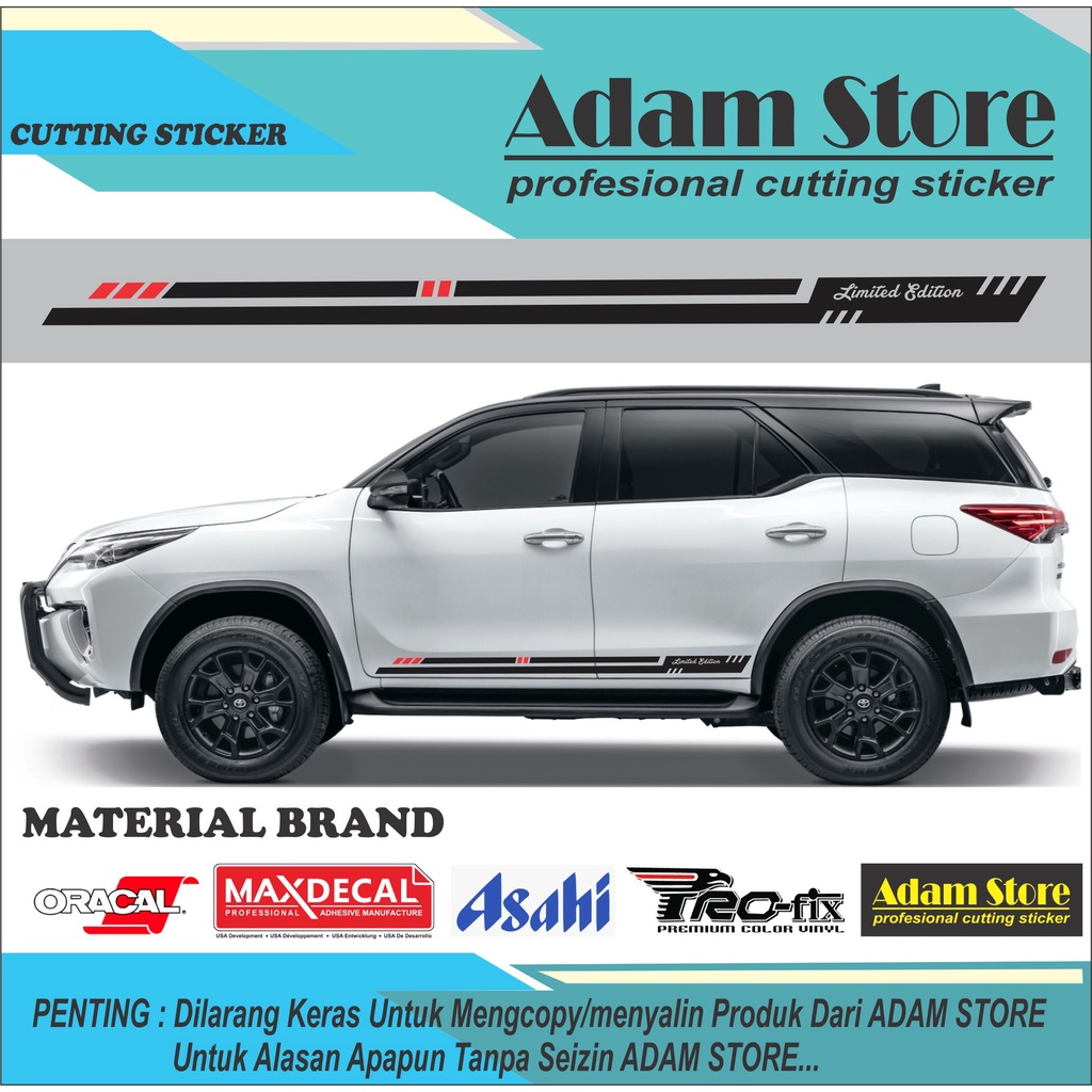 Jual sticker fortuner sticker cutting mobil fortuner stiker toyota ...