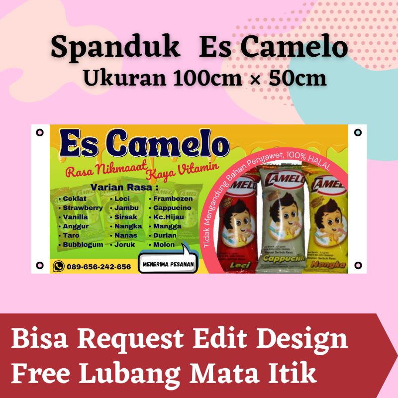 Jual Spanduk Es Camelo Bisa Request Design | Shopee Indonesia