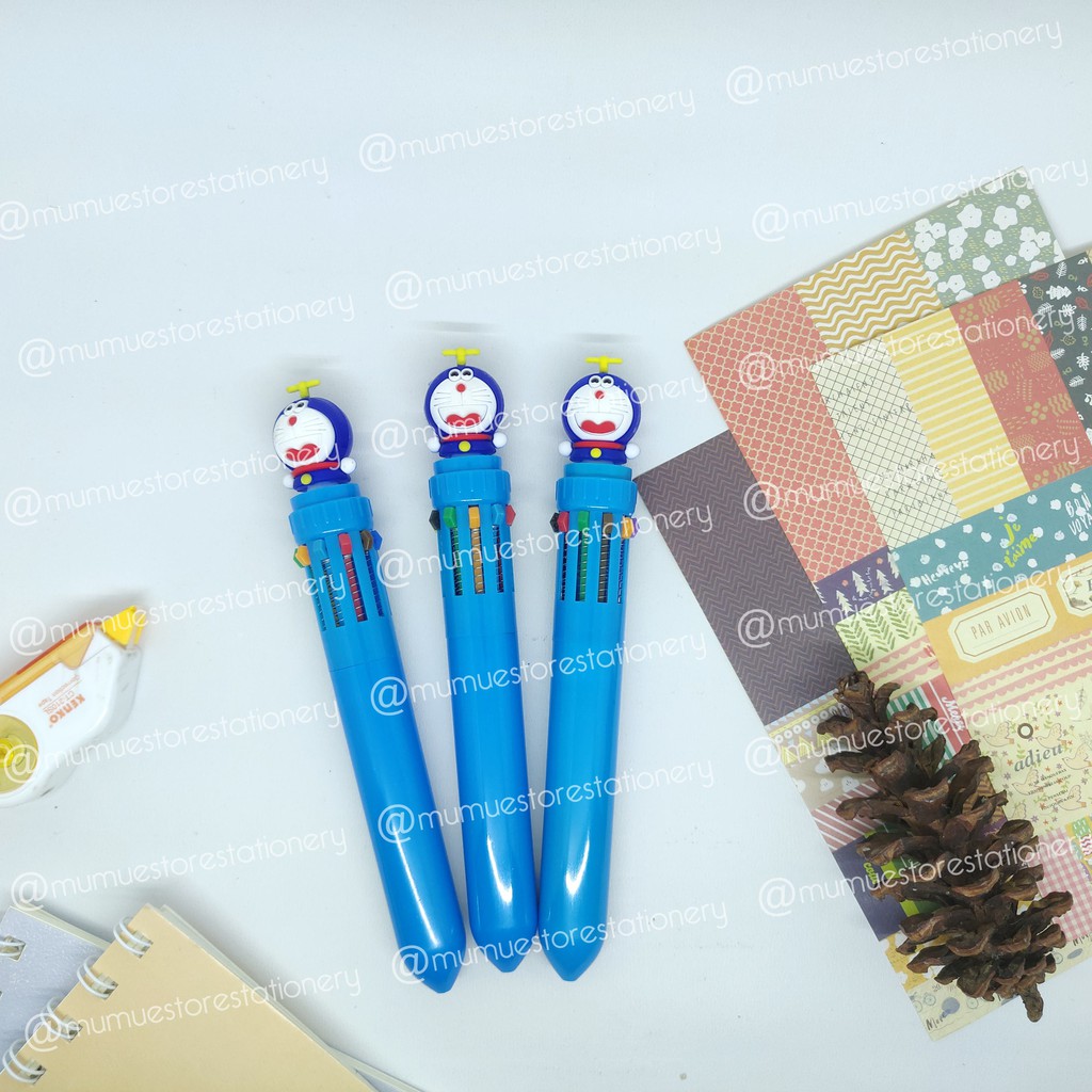 Jual PEN 10 WARNA DCORAEMON / PEN 10WARNA KARAKTER DORAEMON/ PEN ...