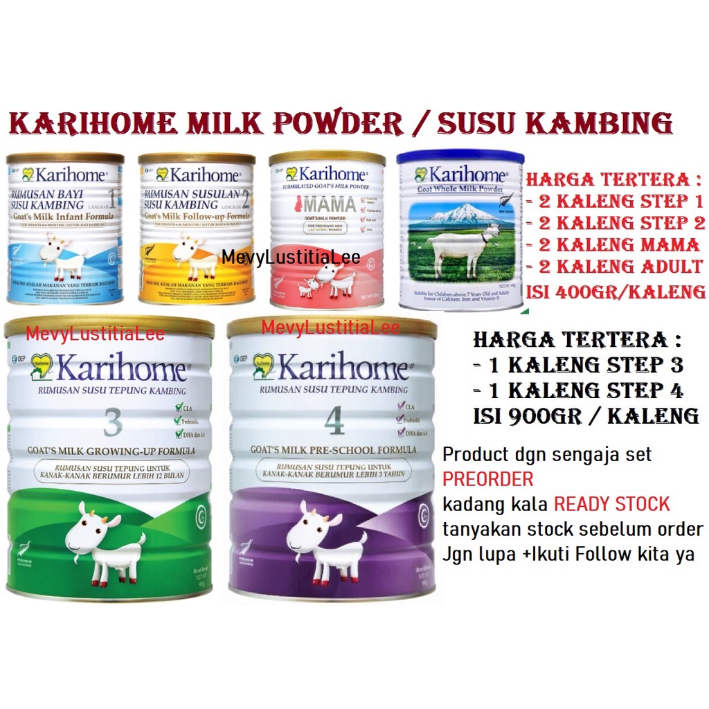 Jual Susu Karihome Mama Ibu Hamil Menyusui Step 1 2 3 4 Adult Dewasa Pre School Baby Bayi Baru ...