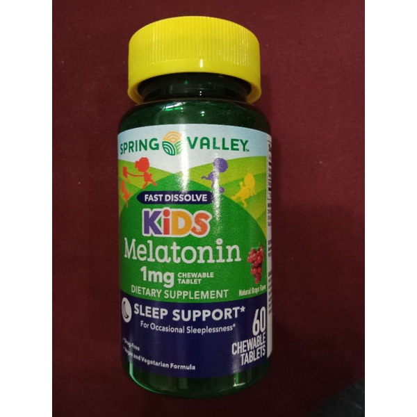 Jual Spring Valley melatonin kids 1mg 60 chewable tablets | Shopee ...