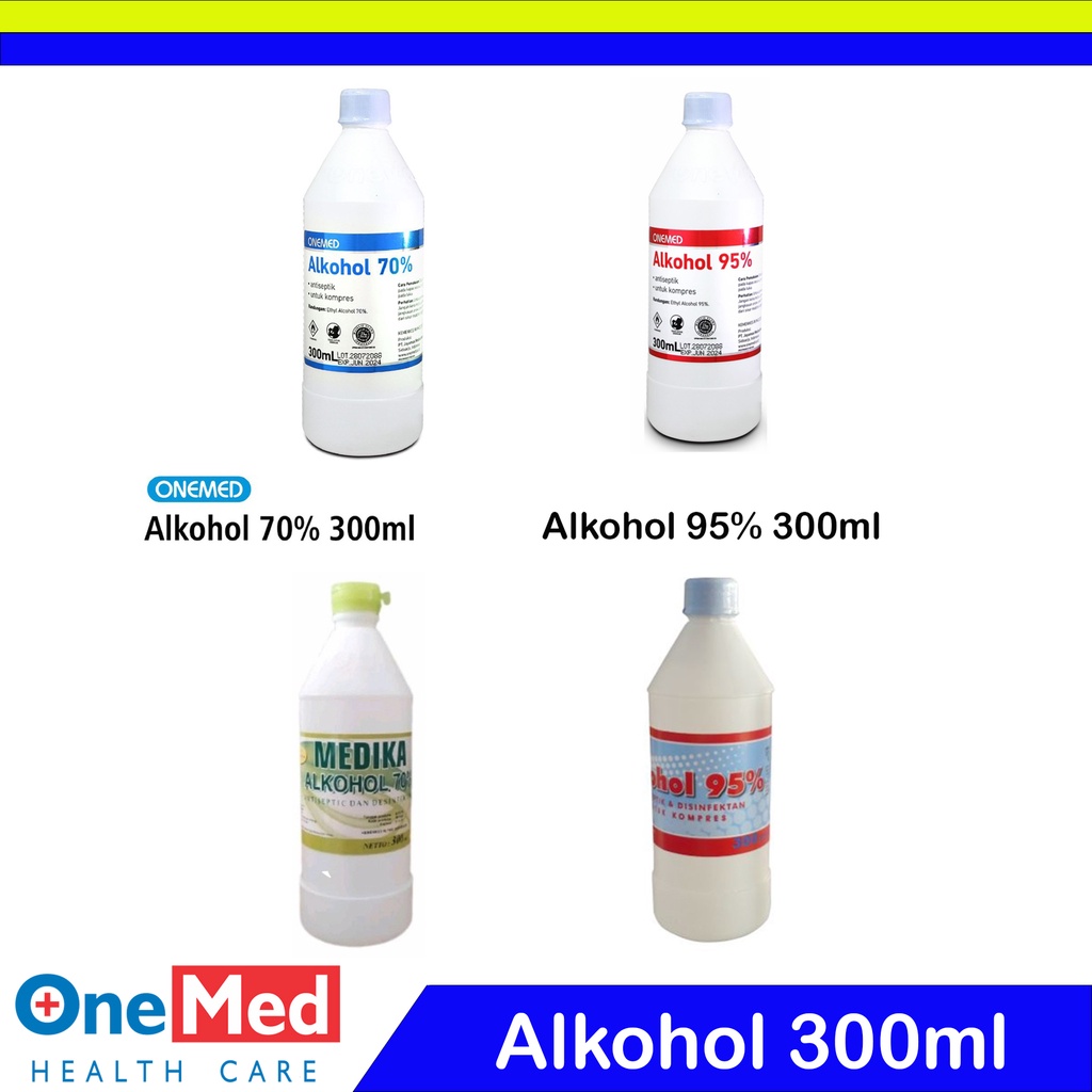 Jual 1 Pcs Alkohol Alcohol 70% & 95% 300ml OneMed Medika | Shopee Indonesia