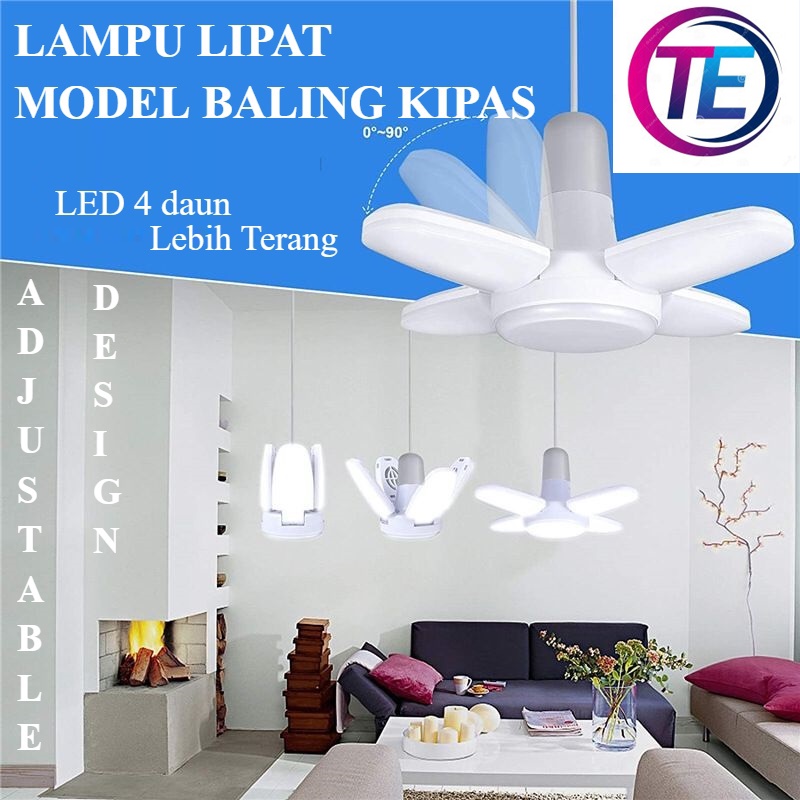 Jual Lampu Lipat Bohlam Fan Blade LED / Lampu Daun Model Kipas LED ...