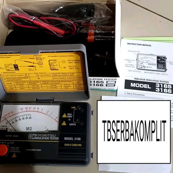 Jual Kyoritsu 3166 Analog Insulation Tester 1000 Volt Analog Meger ...
