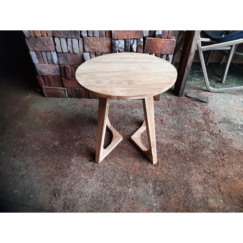Jual Meja Teras Bulat kayu jati | Shopee Indonesia