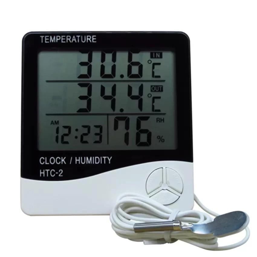 Jual HTC-2 Termometer SUHU RUANG DIGITAL Alat Ukur Kelembaban Jam ...