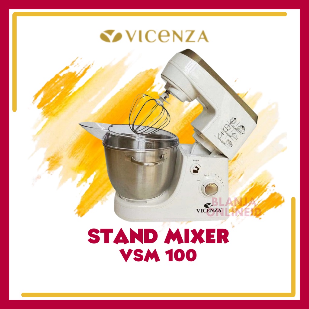 Jual Vizenza Stand Mixer VSM 100/VSM100 Mixer Roti 4 Liter 7 Speed Low ...