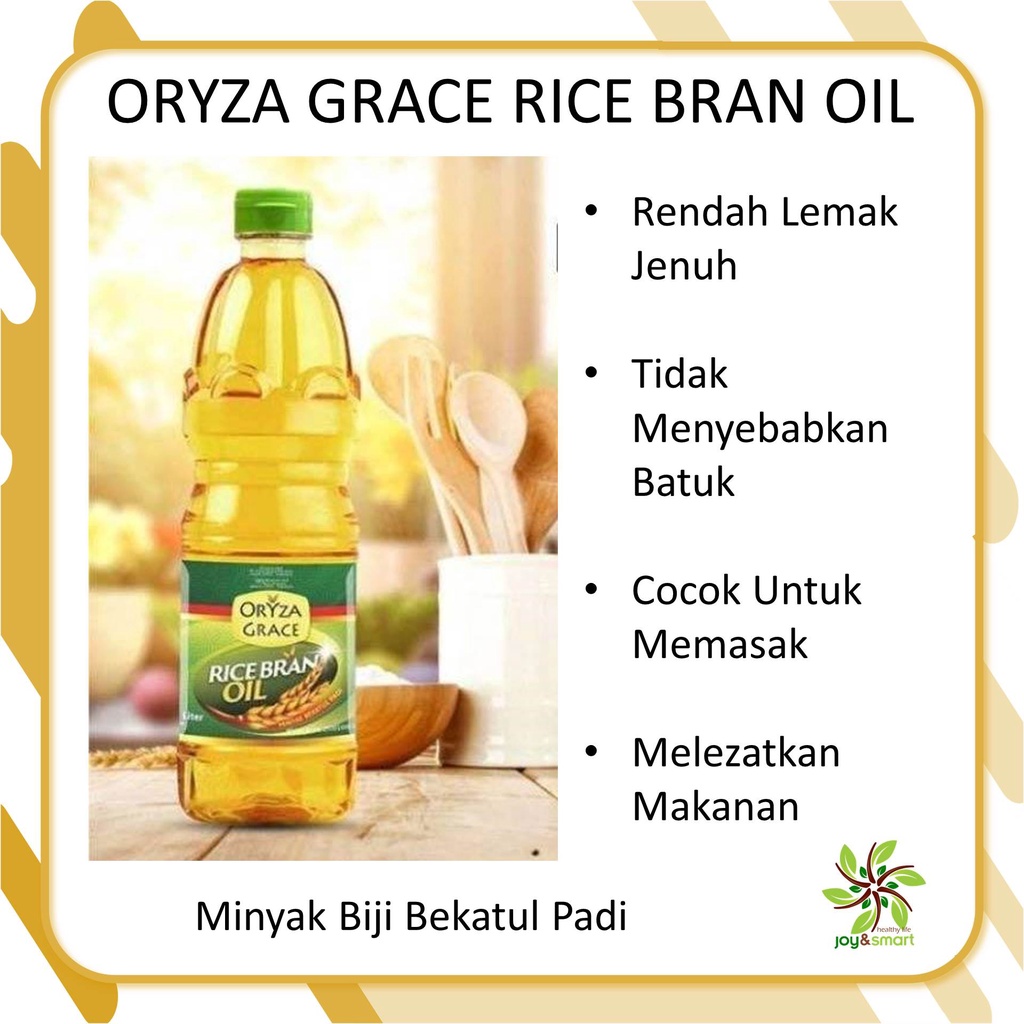 Jual Oryza Grace Rice Bran Oil 1L Minyak Goreng Bekatul Padi Minyak Goreng Sehat Kulit Ari Beras ...