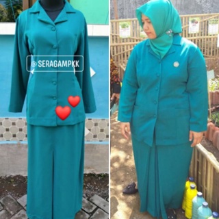 Jual SERAGAM PKK biru teal/ Seragam PKK polos/ Seragam PKK polos biru ...