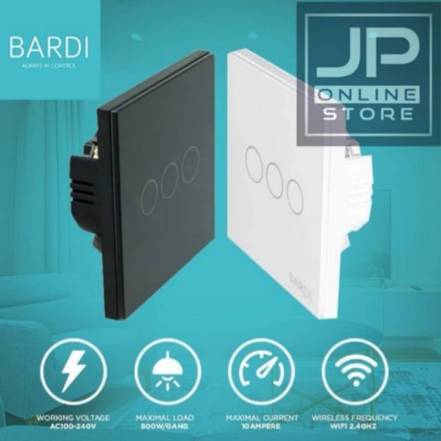 Bardi Saklar Smart Home Switch on off Wifi Touch Wall Switch EU3 Gang ...