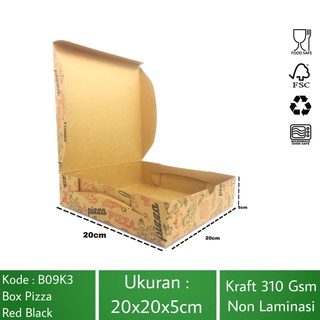 Jual Box Pizza Dus Pizza Motif Kotak Pizza B9K3Z1-20X20X5-No Laminated ...