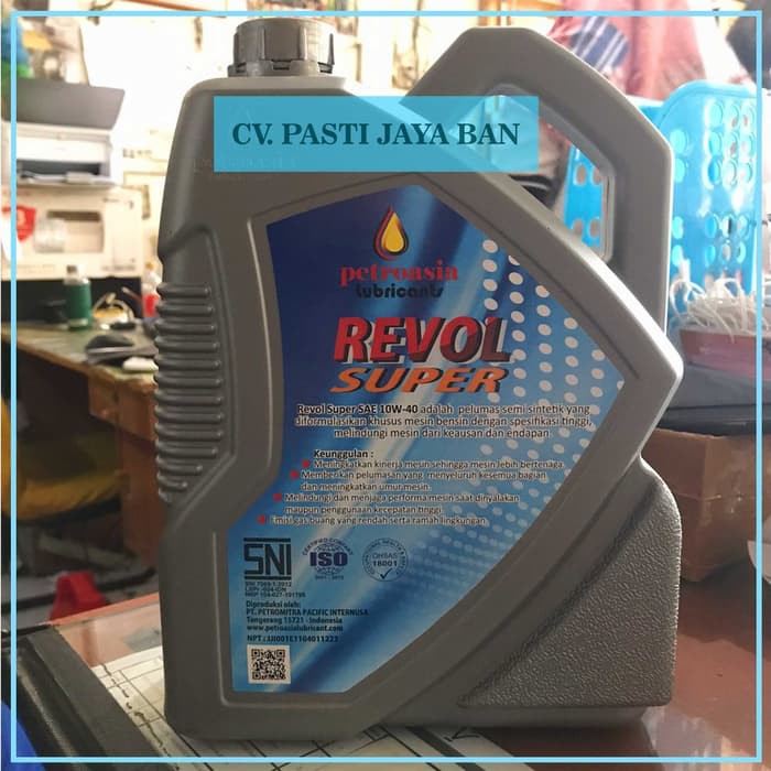 Jual "OLI PETROASIA REVOL SUPER 10W-40 GALON 4LITER" (PASTI JAYA BAN ...