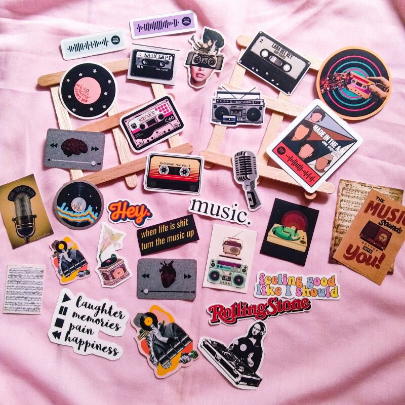 sticker AESTHETIC / STICKER MUSIC WATERPROOF | Shopee Indonesia