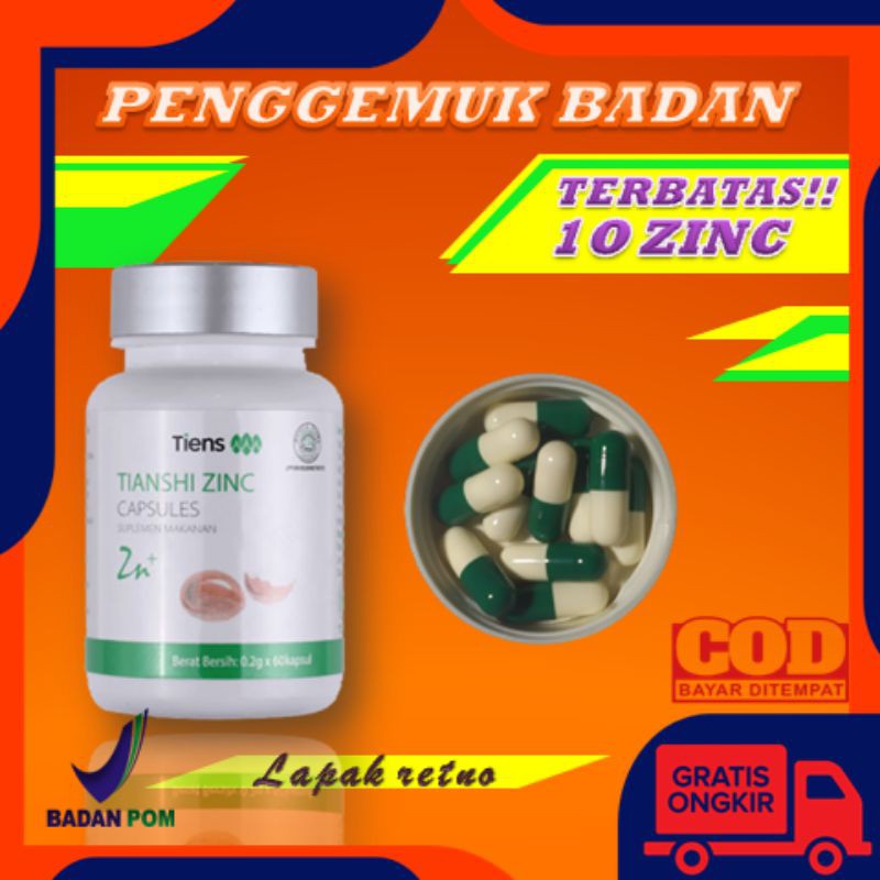 Jual Zinc Capsules/ Obat Penggemuk Badan Herbal / Peninggi / Penambah ...