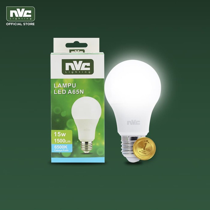 Jual LED A65N 15W E27 6500K 220-240V / Bohlam NVC 15 WATT / Lampu NVC | Shopee Indonesia