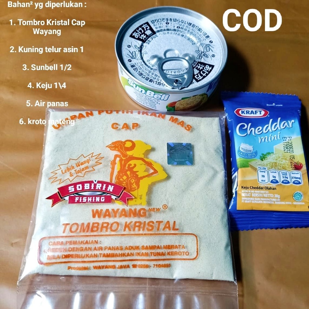 Jual Umpan viral ( sunbell - wayang tombro kristal - keju ) umpan ikan ...