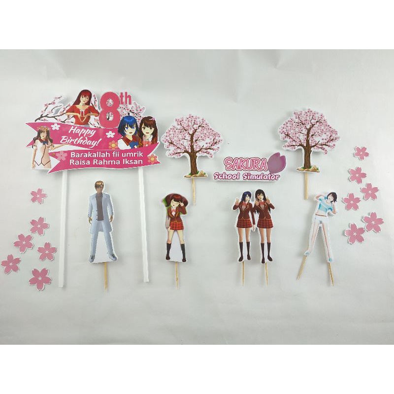 Jual cake topper sakura school simulator / tusuk cupcake sakura school ...