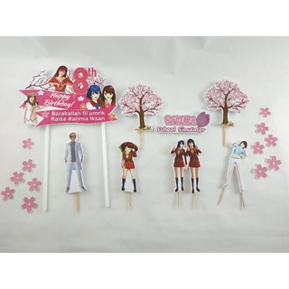 Jual cake topper sakura school simulator / tusuk cupcake sakura school ...