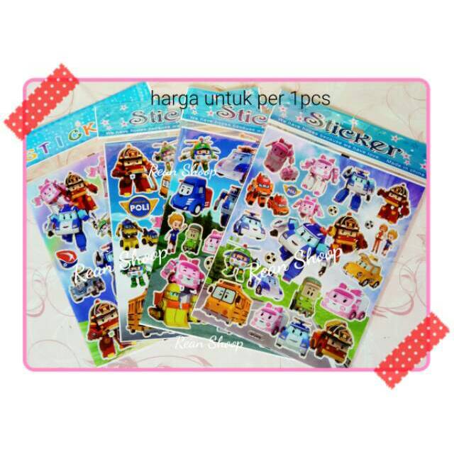 Jual Stiker sticker anak karakter robocar robo car poli poly | Shopee ...