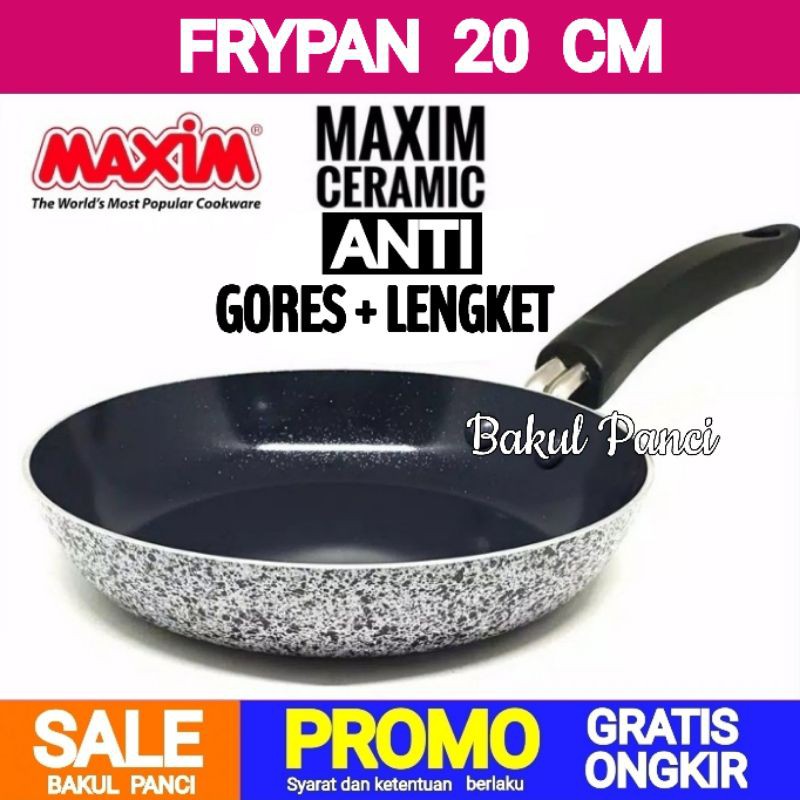 Jual MAXIM CERAMIC FRYPAN 20 CM - MAXIM NEOSTONE FRY PAN 20 CM - WOK ...