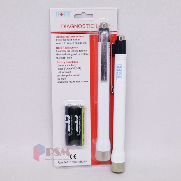 Jual Penlight LED + Baterai Sinar Putih Hope General Care Senter Lamp ...