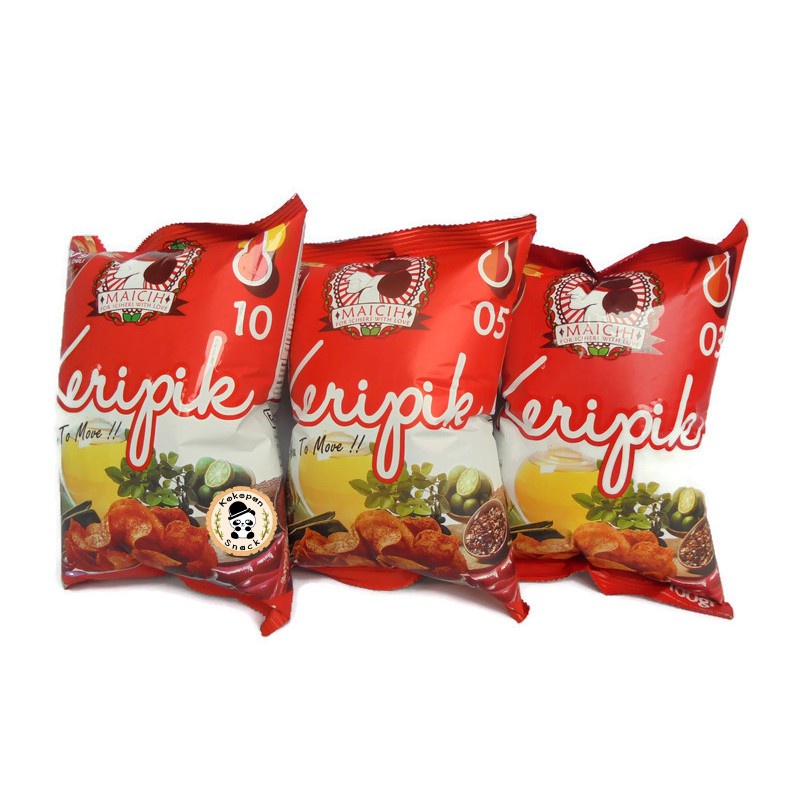 Jual Maicih Keripik Singkong Pedas Semua Level 3 5 10 Maichi | Shopee ...