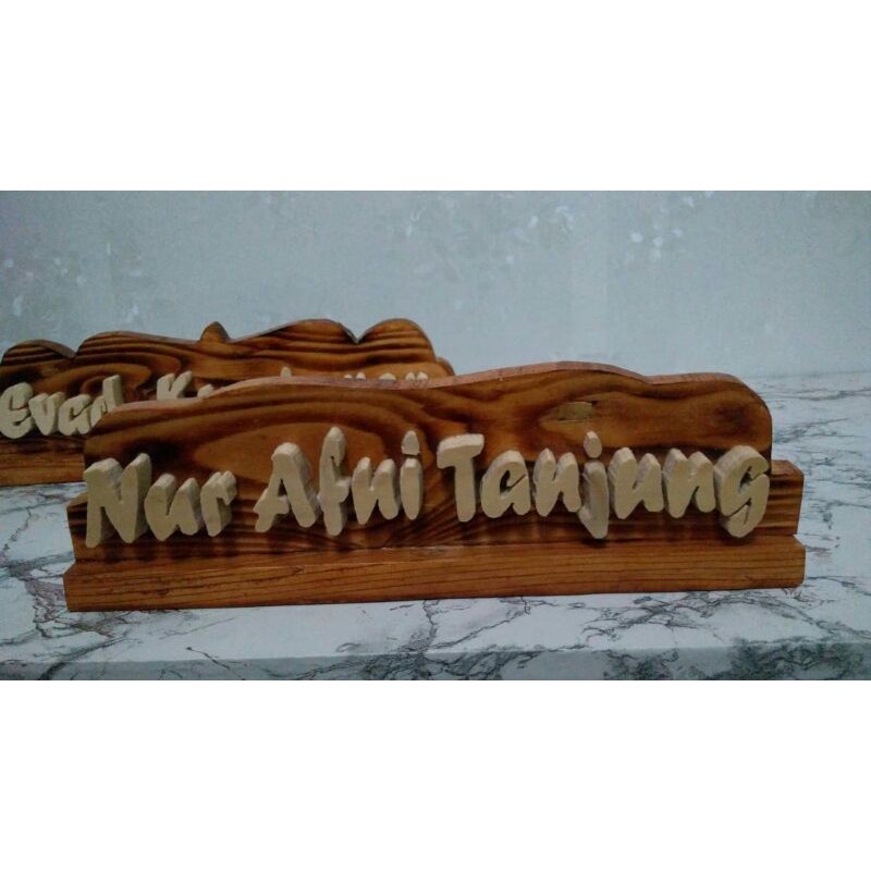 Jual Papan nama meja | kayu pinus / jati Belanda | Shopee Indonesia