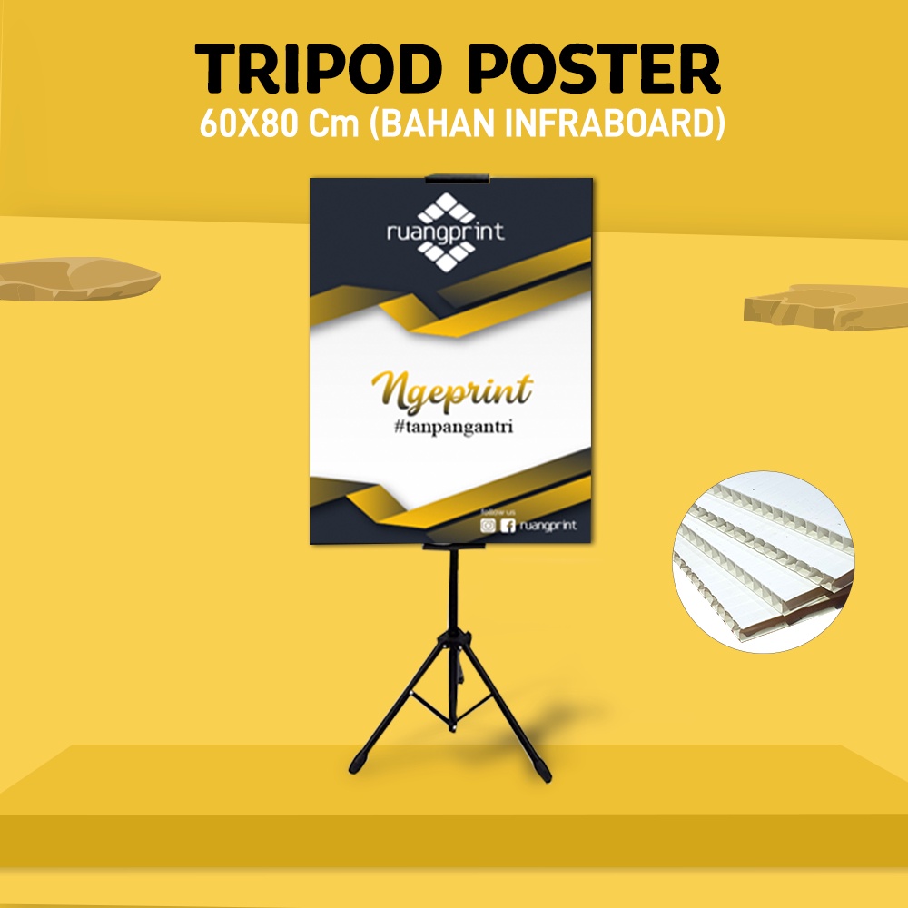 Jual Tripod banner 1 sisi plus printing (bahan infraboard ukuran 60x80 ...