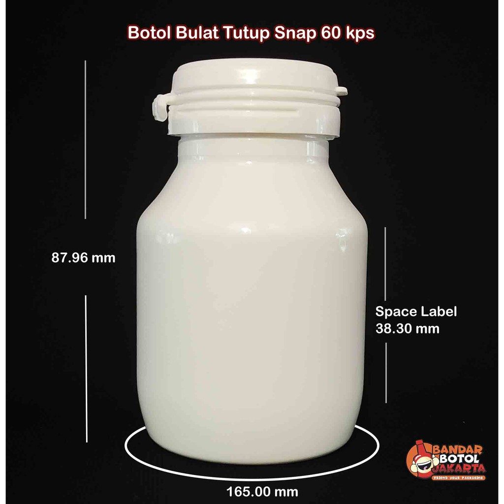 Jual Botol Bulat Snap 60 Putih | Shopee Indonesia