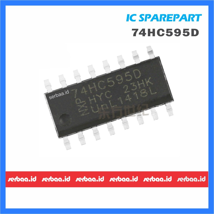 Jual 74HC595D 74HC595 SOP-16 SMD 8-bit Latch Shift Register IC ...