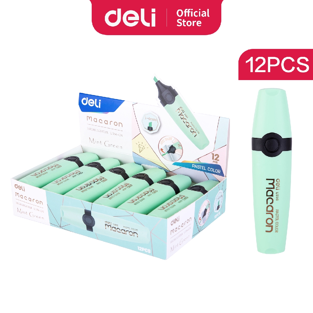 Deli Macaron Highlighter Mint Green/Honey Yellow/Coral Pink/Peach ...