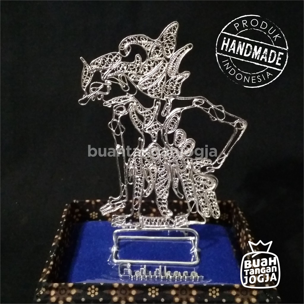 Jual Miniatur Wayang Gatotkaca Lapis Perak - Kerajinan Khas Kotagede Jogja | Shopee Indonesia