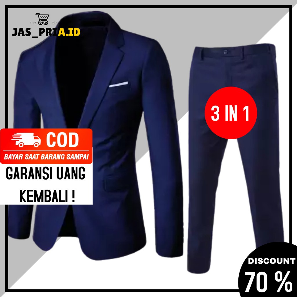 Jual SETELAN JAS PRIA 3IN1 JAS FORMAL PRIA | Shopee Indonesia