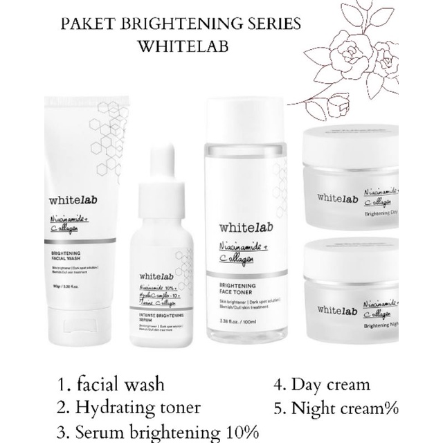 Jual PAKET WAJAH BRIGHTENING SERIES LENGKAP WHITELAB | Shopee Indonesia