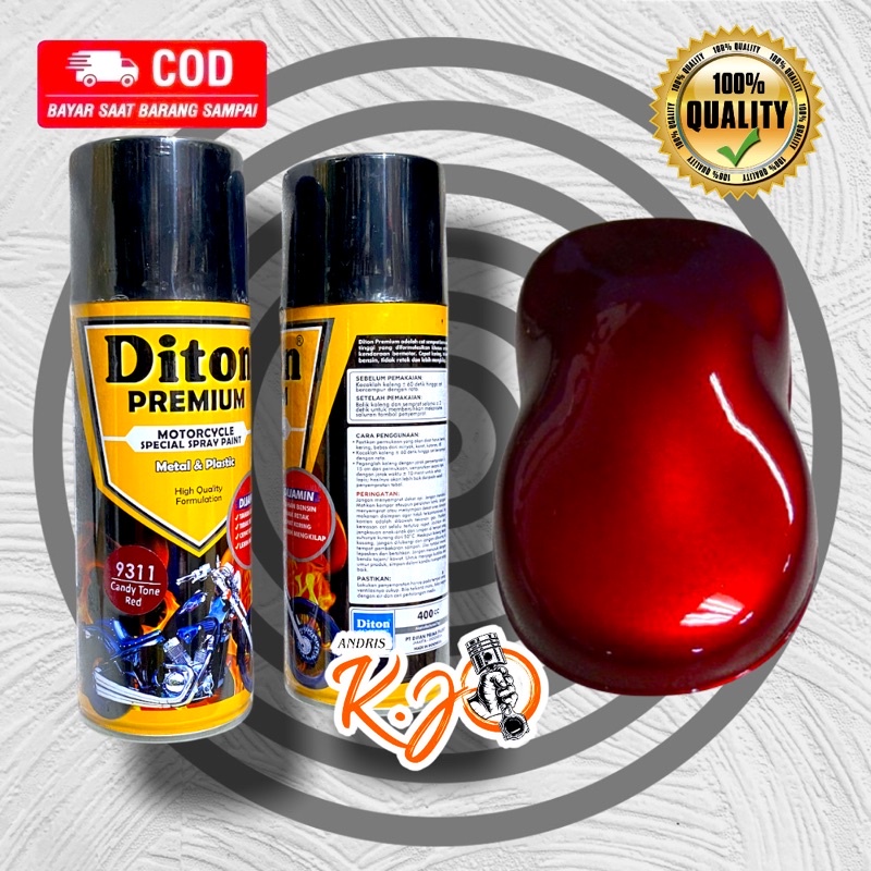Jual Pilok Pilox Cat semprot DITON PREMIUM RED CANDY TONE MERAH CANDI ...