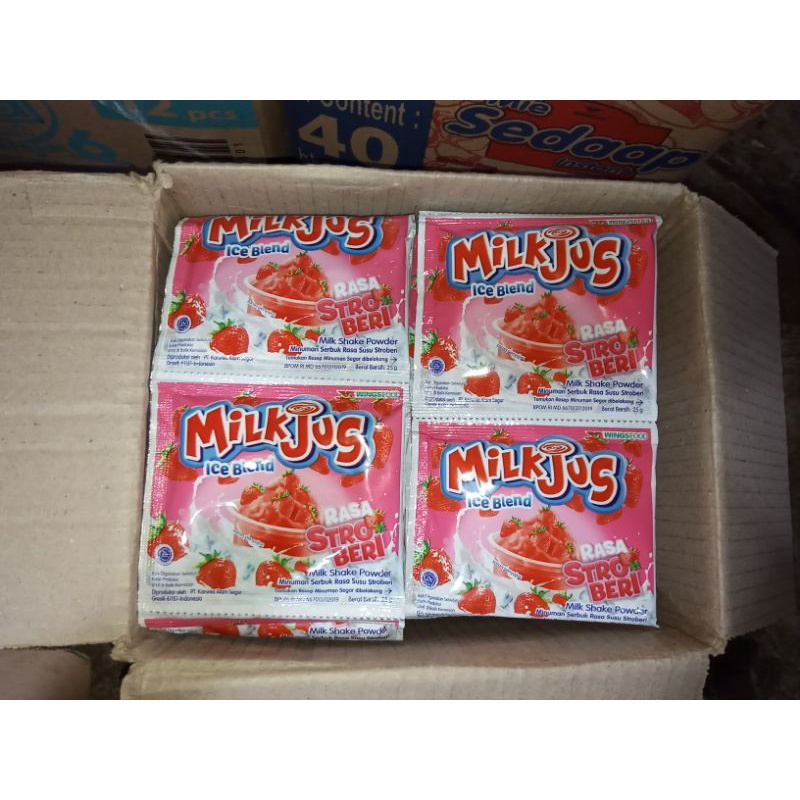 Jual Milk Jus Strawberry 1 Renceng 10 Sachet | Shopee Indonesia