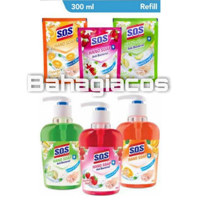 Jual SOS Hand Wash Sabun Cuci Tangan Anti Bakteri 300ml /SOS Hand Soap ...