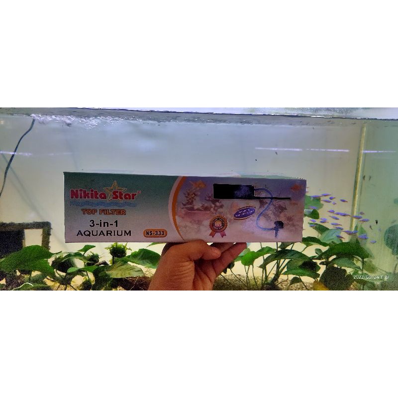 Jual filter aquarium kecil di bawah 30 cm lengkap mesin , box , kapas ...