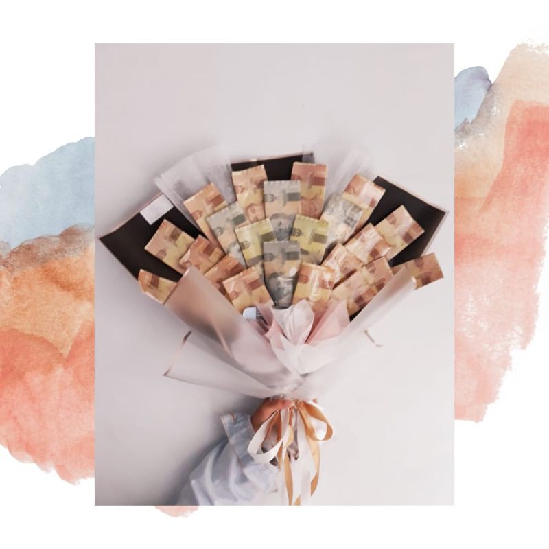 Jual Buket uang 25 lembar nominal bebas isi sendidi | Shopee Indonesia