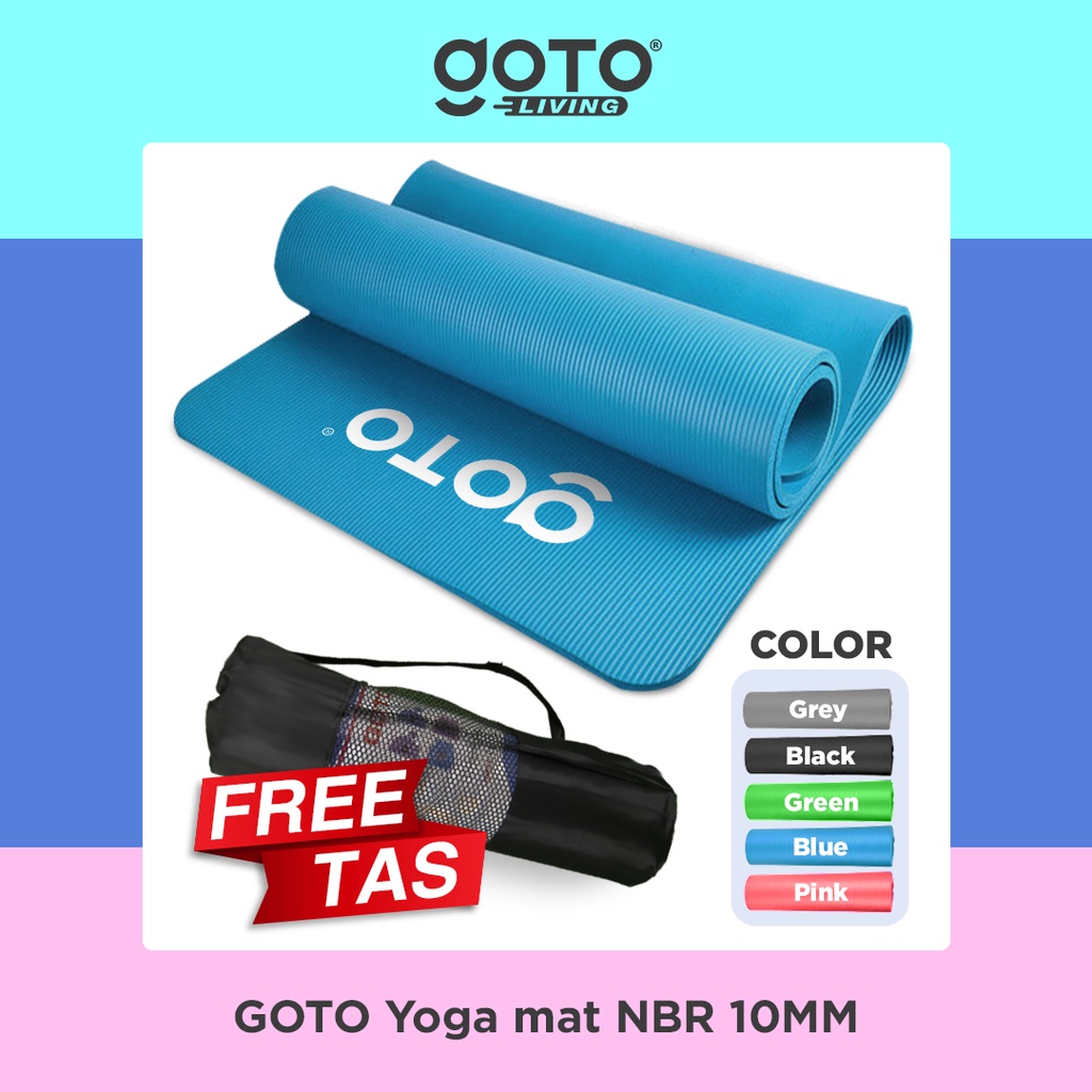 Jual Goto NBR Yoga Mat 10mm Matras Alas Anti Slip Tebal | Shopee Indonesia