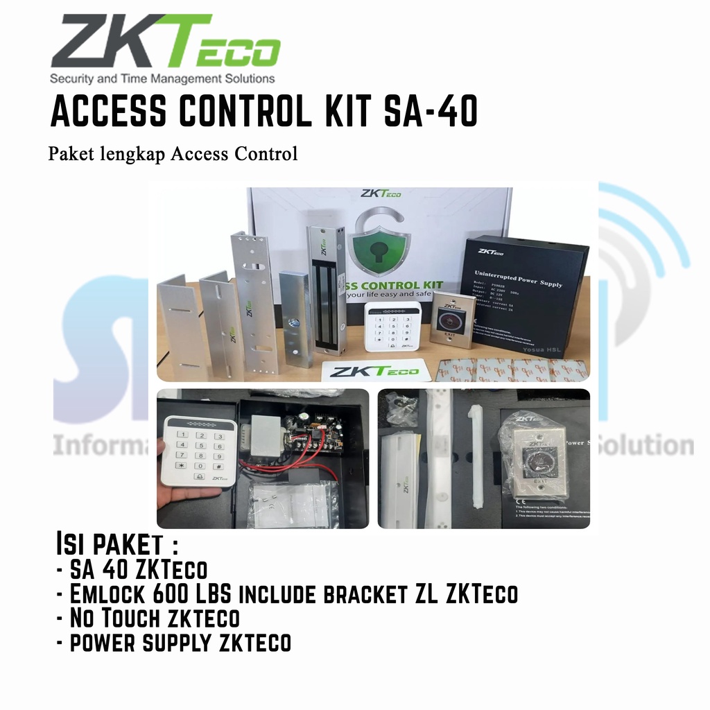Jual ZKTECO SA40 ACCESS CONTROL Kit Lengkap + Magnetic + Card + Keypad ...