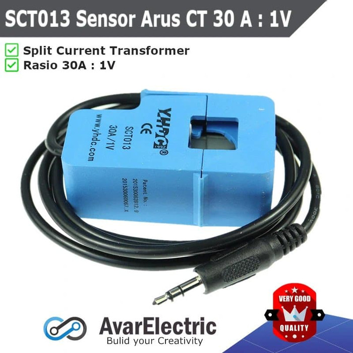 Jual YHDC SCT 013 0-30A 1V Current Transformer CT Sensor Arus SCT013 Split | Shopee Indonesia