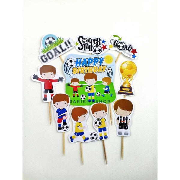 Jual CAKE TOPPER HAPPY BIRTHDAY SEPAK BOLA SOCCER BOY FOOTBALL HIASAN ...