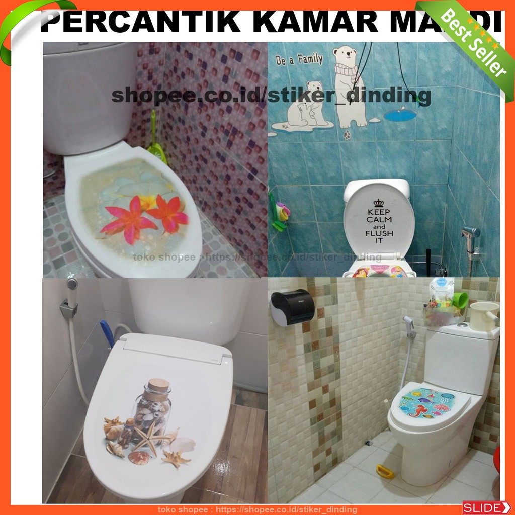 Jual STIKER CLOSET TOILET DUDUK MOTIF STICKER HIASAN TOILET Indonesia ...