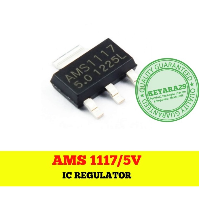 Jual AMS1117 5V AMS 1117 5 Volt SMD SOT 223 SOT223 IC REGULATOR SMD ...