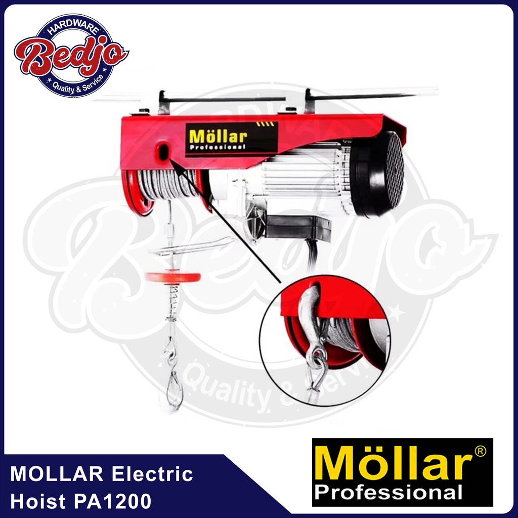 Jual Electric Hoist Mollar Katrol 1200kg PA 1200 Katrol 1 Ton | Shopee ...